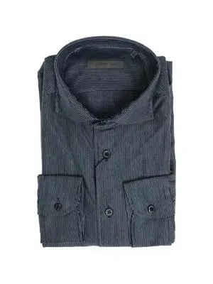 Corneliani Hairline-striped French-collar Shirt