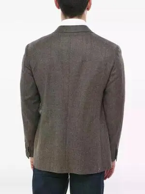 Corneliani Single-breasted Virgin Wool Blazer - Brown