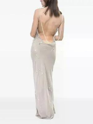 Bernadette Sequin-embellished Pearl-strap Maxi Dress