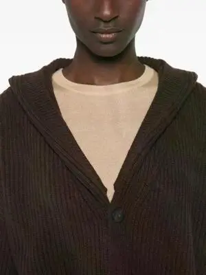 DONDUP Ribbed-knit Hooded Cardigan
