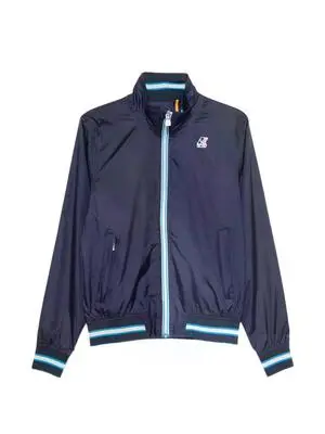 K-WAY Logo-patch Striped-trim Jacket - Blue