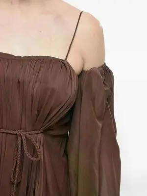 SUPER BLOND Maxi Ruffled Puff-sleeve Dress
