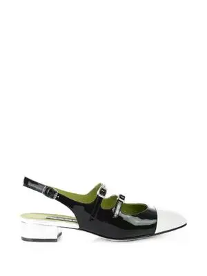 CAREL Patent Leather Double-buckle Pumps - Black
