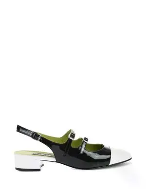 CAREL Patent Leather Double-buckle Pumps - Black
