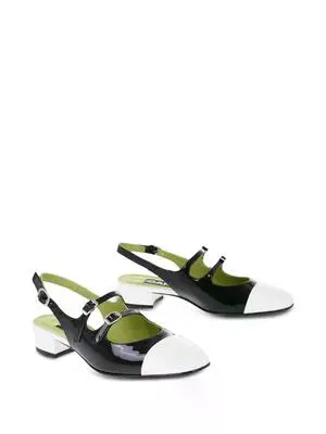CAREL Patent Leather Double-buckle Pumps