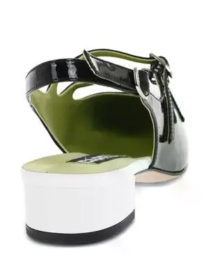 CAREL Patent Leather Double-buckle Pumps