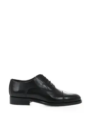 Corneliani Lace-up Leather Derby Shoes - Black