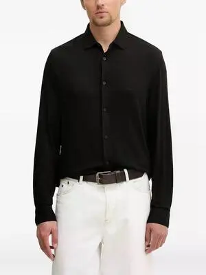 Armani Exchange Logo-embroidered Long-sleeve Shirt