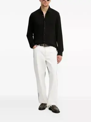 Armani Exchange Logo-embroidered Long-sleeve Shirt