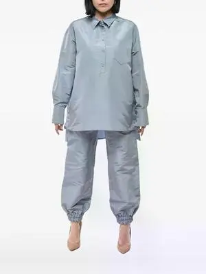 SUPER BLOND Oversized Silk-organza Blouse - Blue