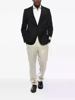 Corneliani Herringbone Single-breasted Blazer - Black