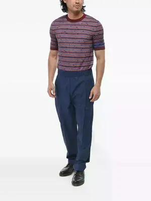 LANEUS Pleated Elasticated-waistband Trousers - Blue