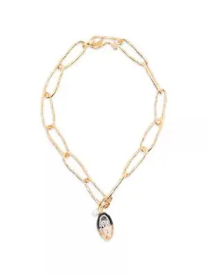 FORTE_FORTE Glass Pendant And Pearl Detail Necklace - Gold