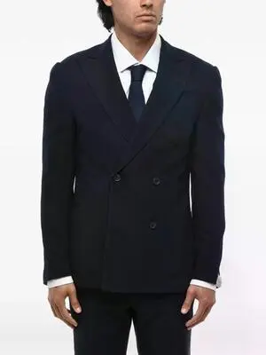 Corneliani Patch-pocket Double-breasted Blazer - Blue