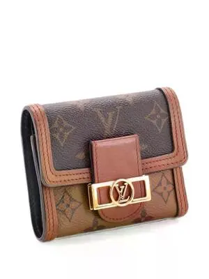 LOUIS VUITTON Dauphine Wallet Reverse Monogram Canvas Compact Small Wallets