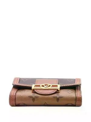 LOUIS VUITTON Dauphine Wallet Reverse Monogram Canvas Compact Small Wallets