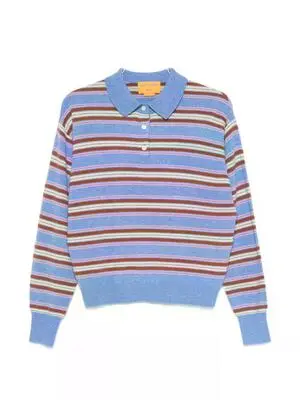 Guest In Residence Collegiate Striped Polo-collar Sweater