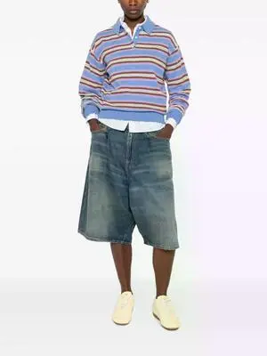 Guest In Residence Collegiate Striped Polo-collar Sweater