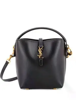 Saint Laurent Le 37 Leather Mini Bucket Bag - Black