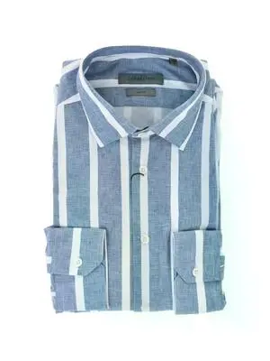 Corneliani Striped Slim-fit Shirt - Blue