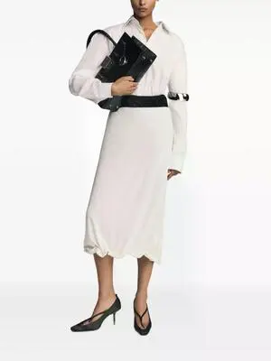 SEEN USERS Twombly Bloom Ruffled Midi Skirt - White