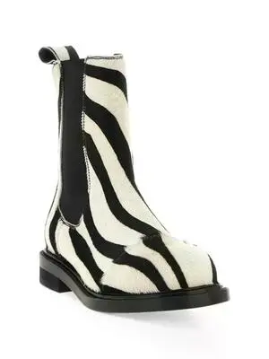 Moschino Zebra Print Chelsea Boots