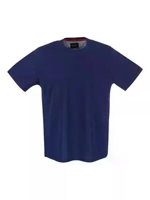 Kiton Embroidered-logo Crew-neck T-shirt - Blue