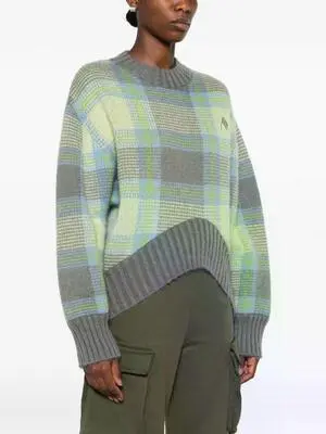 Attico Checkered Knit Sweater - Green