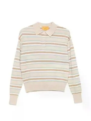 Guest In Residence Collegiate Stripe-pattern Polo Sweater