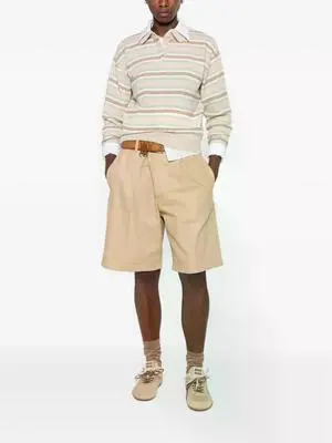 Guest In Residence Collegiate Stripe-pattern Polo Sweater