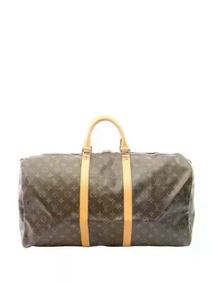 LOUIS VUITTON 2005 Monogram Keepall 55 Travel Bag - Brown