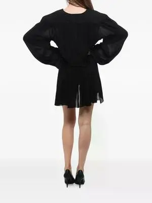 Wardrobe.NYC Gathered V-neck Asymmetrical Mini Dress