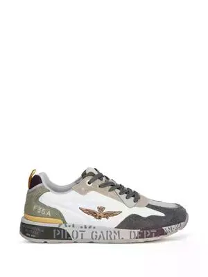 AERONAUTICA MILITARE Logo-embroidered Panelled Sneakers - White