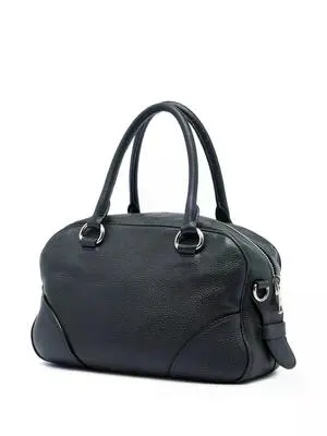 Prada Vitello Daino Front Pocket Boston Bag Satchel
