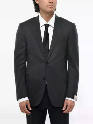 Marina Rinaldi Single-breasted Virgin Wool Blazer - Grey