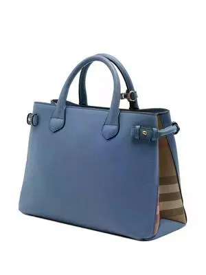Burberry Leather And House Check Banner Satchel
