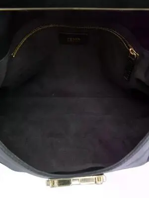 Fendi Leather Maxi Baguette Flap Shoulder Bag