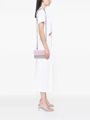 Bottega Veneta 2012-2026 Bicolor Nappa Intrecciato Wallet On Chain Crossbody Bag Pink