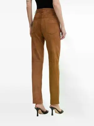 Luisa Spagnoli Suede-finish Paneled Trousers