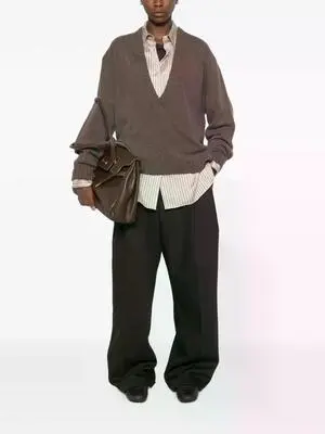 ALYSI V-neck Ribbed Trim Sweater