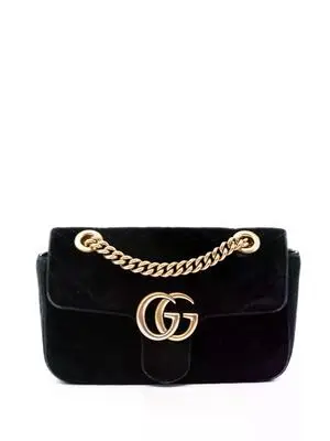 GUCCI 2016-2026 Small Gg Marmont Matelasse Velvet Shoulder Bag