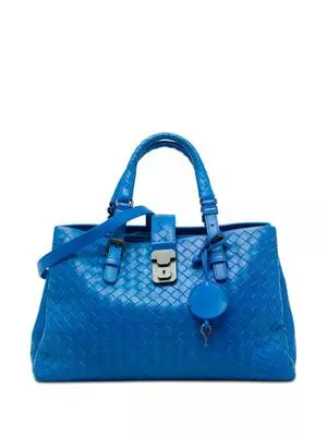 Bottega Veneta 2012-2026 Small Nappa Intrecciato Roma Satchel - Blue