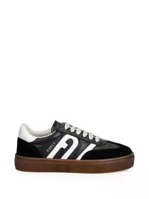 Furla Logo-patch Panelled Sneakers - Black