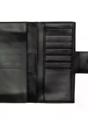Gucci 2000-2015 Canvas And Leather Web Continental Wallet Long Wallets