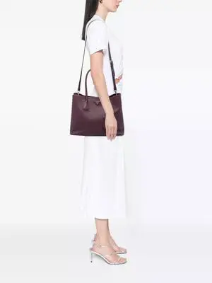 Prada Vitello Daino Double Handle Tote Satchel - Red