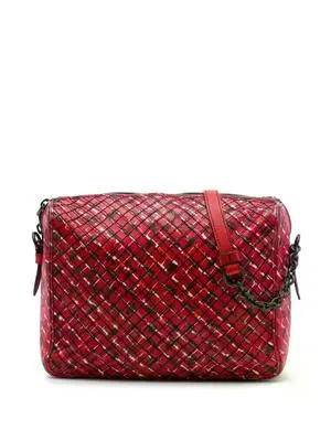 Bottega Veneta 2012-2026 Printed Leather Camera Bag Crossbody Bag - Red