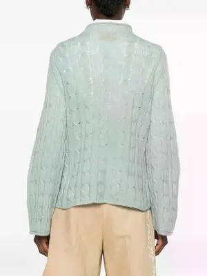 Guest In Residence Cable Knit Mock Neck Sweater