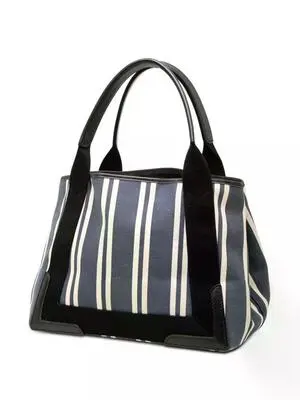 Balenciaga Canvas Striped Cabas S Tote Bag
