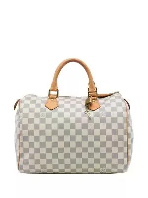 LOUIS VUITTON 2008 Damier Azur Speedy 30 Boston Bag - White