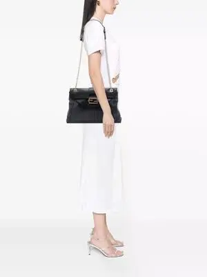 Fendi Leather Maxi Baguette Flap Shoulder Bag